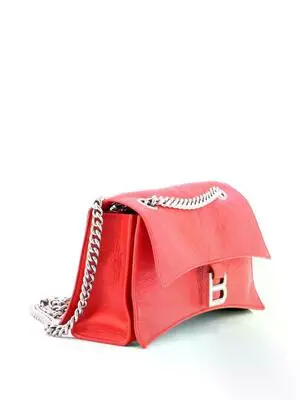 Balenciaga Small Leather Crush Chain Flap Crossbody Bag