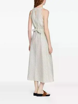 Sandro Midi Striped Lace-trim Dress