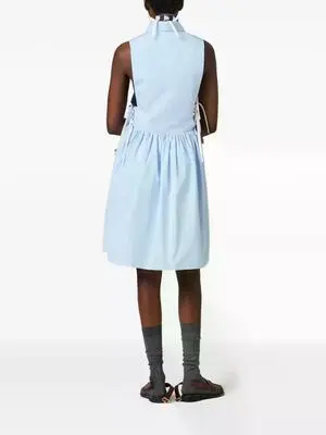 Miu Miu Cotton Poplin Side Tie Dress - Blue