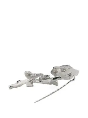 Emanuele Bicocchi Sterling Rose Motif Brooch - Silver
