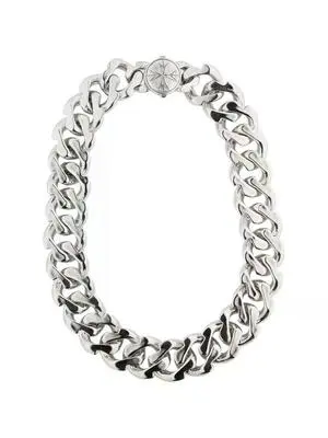 Emanuele Bicocchi Tone Bronze Edge Chain Necklace - Silver