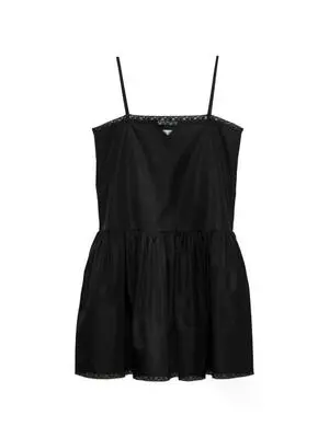 Prada Re-nylon Mini Dress With Lace Trim - Black