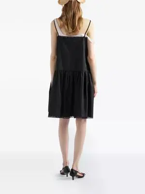 Prada Re-nylon Mini Dress With Lace Trim