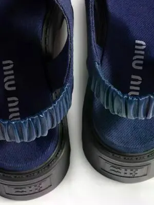 Miu Miu Gabardine Platform Sandals - Blue