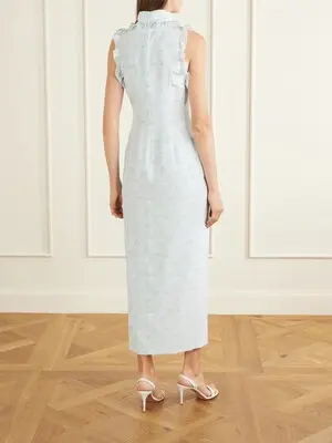 Alessandra Rich Printed Silk Midi Dress