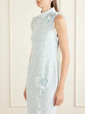 Alessandra Rich Printed Silk Midi Dress