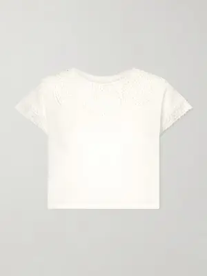 NILI LOTAN Caila Crochet-trimmed Ramie Top - Neutrals