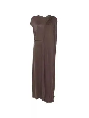 VIKTORIA CHAN Draped Detail Maxi Dress - Brown