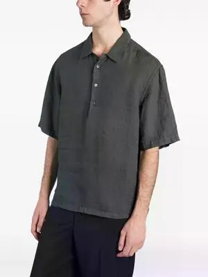Barena Venezia Mola Linen Polo Shirt - Grey