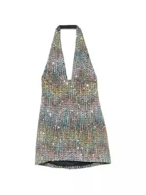 Missoni Sequin-embellished Halterneck Mini Dress