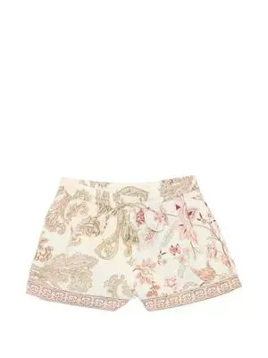 Hemant & Nandita Dani Floral-paisley Drawstring Shorts