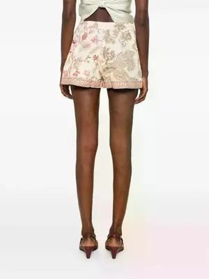 Hemant & Nandita Dani Floral-paisley Drawstring Shorts