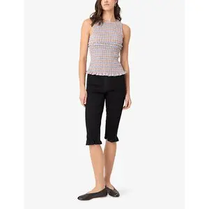 AMY LYNN Mona Smocked Cotton Top - Light Blue