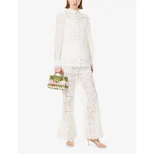 Zimmermann Aster Embroidered Woven Trousers