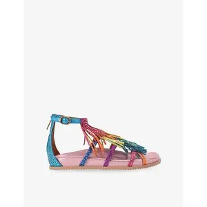 Kurt Geiger Kurt's Cabana' Fringed Woven Sandals - Mult/other