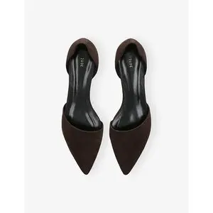 JUDE Pirrie Nubuck Leather Kitten Heel Pumps - Dark Brown