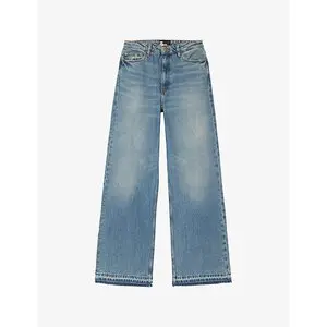 The Kooples Wide-leg Faded Denim Jeans - Medium Blue