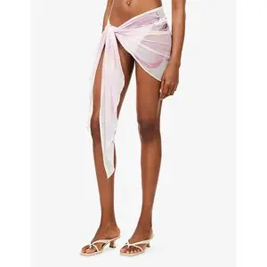 GRACEJACOB Falling Petal Printed Mesh Sarong Skirt