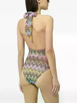 Missoni Lamé Viscose Macro Zigzag Swimsuit