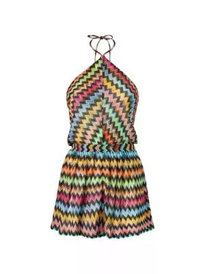 Missoni Zigzag Knit Halterneck Playsuit - Black