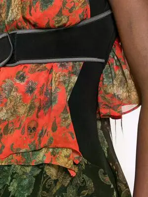 Ottolinger Floral Print Ruffled High Neck Dress