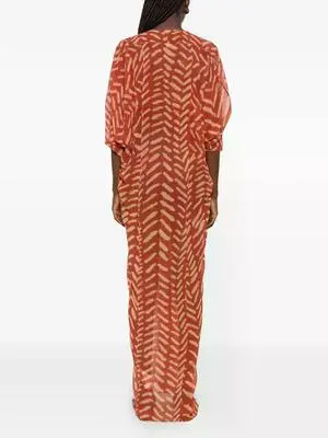 Johanna Ortiz Abstract Pattern Tunic Maxi Dress