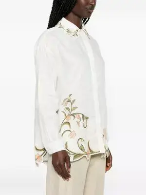 Agua Bendita Cecilia Valle Floral-embroidered Shirt