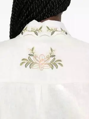 Agua Bendita Cecilia Valle Floral-embroidered Shirt