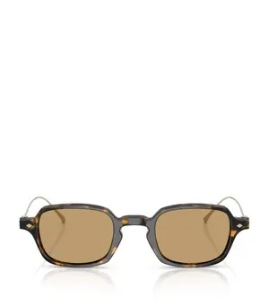 Giorgio Armani Tortoiseshell Rectangle Sunglasses - Brown