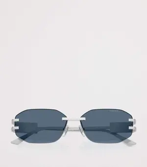 Versace Metal Rimless Sunglasses