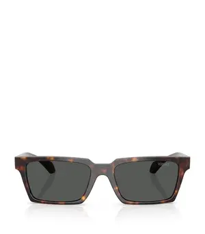 Versace Tortoiseshell Rectangle Sunglasses - Grey