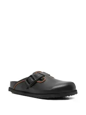 BIRKENSTOCK Leather Buckle-fastening Mules - Black