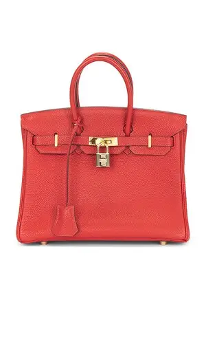 FWRD RENEW Hermes Togo Birkin 25 Retourne Handbag Red