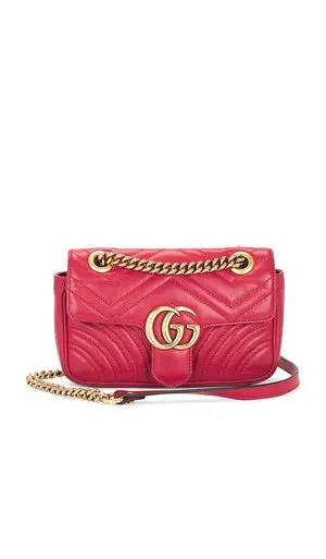 FWRD RENEW Gucci Mini Gg Marmont Shoulder Bag - Red