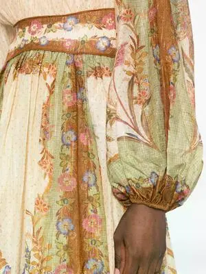 Zimmermann Indra Floral-print Maxi Dress - Neutrals