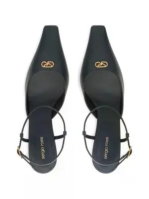 SERGIO ROSSI Logo Plaque Pumps - Blue