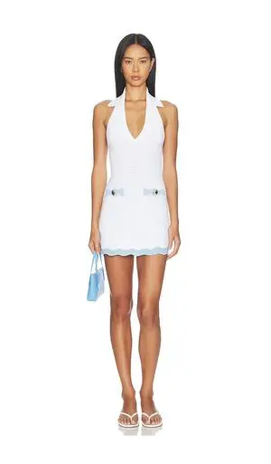 Retrofete Dorianne Ribbed Knit Mini Dress - White