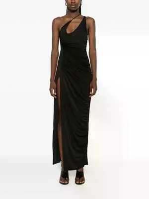 TWENTY FOURHAITCH Arutas Ruched Side-slit Maxi Dress