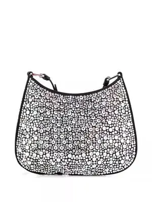Prada Embellished Satin Shoulder Bag - Black