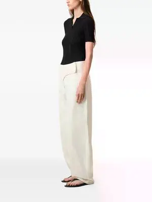 AMI Paris Ribbed Knit Short Sleeve Polo