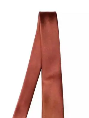 Saint Laurent Satin Finish Silk Neck Tie - Brown