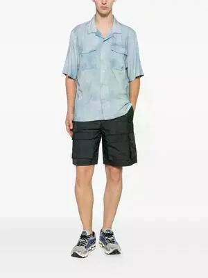 Moose Knuckles Denim-print Short-sleeve Shirt