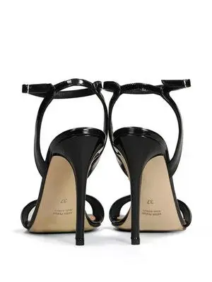THE SELLER Patent Leather Ankle Strap Sandals With Stiletto Heel