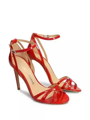 FRATELLI RUSSO Patent Leather Crossover Strap Sandals - Red