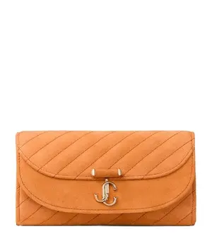 JIMMY CHOO Curve Leather Chain Wallet - Orange