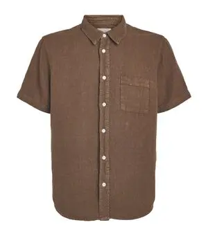 Citizens Of Humanity Linen Short-sleeve Cairo Shirt - Brown