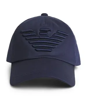 Emporio Armani Cotton Eagle Baseball Cap - Blue