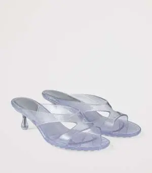 JIMMY CHOO Jelly Drop 50 Glitter Heeled Mules - Silver