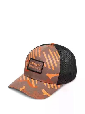 Oakley B1b Hdo Logo-patch Camo-print Trucker Cap - Orange