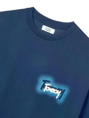 STUDIO TOMBOY Graffiti-logo T-shirt - Blue